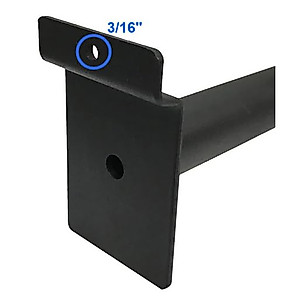 MH GLOBAL 6" Black Slatwall Pipe Straight Faceout Hook Shelf Support Pipe Line Rack - Pack of 6