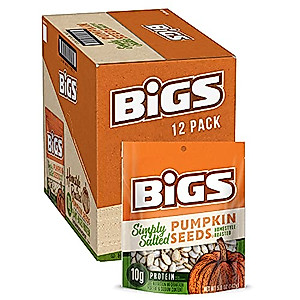 BIGS Simply Salted Homestyle Roast Pumpkin Seeds, Low Carb Lifestyle, 5-oz. Bag (Pack of 12)