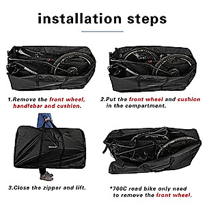 Rhinowalk Folding Bike Carry Bag 26 Inch Thick Bicycle Transport Storage Case Bike Travel Bag for Air Travel,Transport,Shipping Professional Cycling Accessories