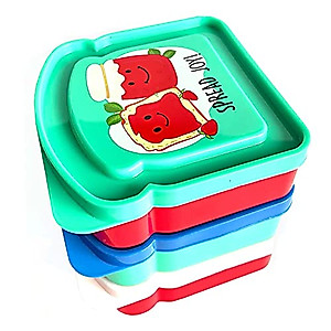 Set of 3 Food Storage Sandwich Containers, 2 cups / 16 oz / 490 ml - 3 Different Designs. Great for Meal Prep. Kids or Adult Lunch Box - BPA Free and Reusable