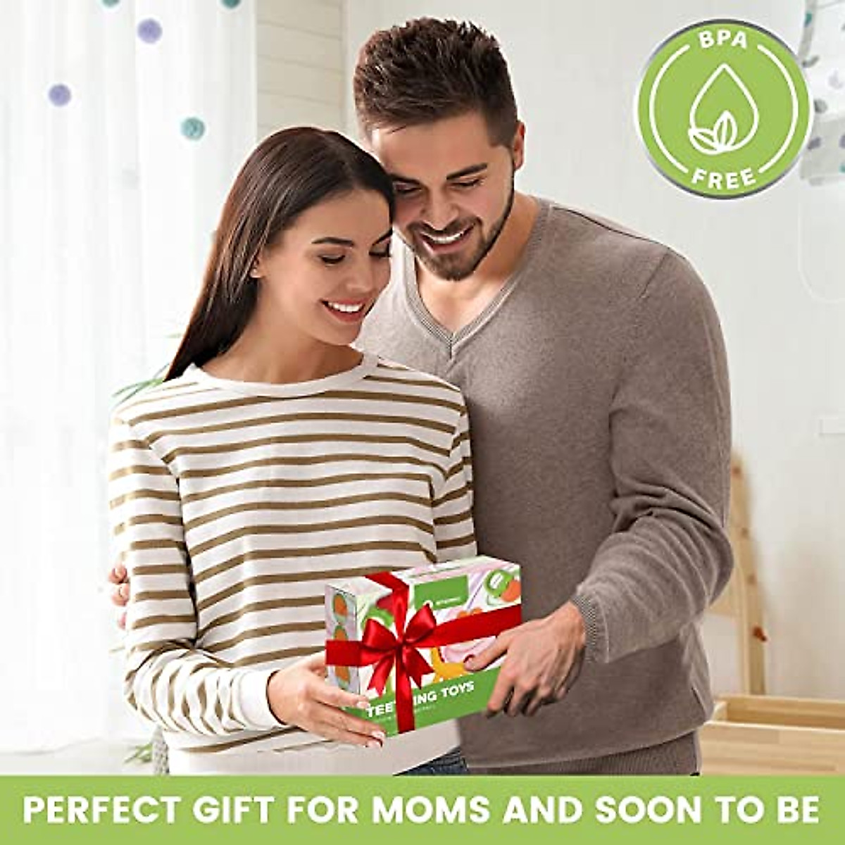 Baby Teething Toys for Newborn Infants (6-Pack) Freezer Safe Infant and Toddler Silicone Teethers Soothe Babies Gums, Perfect Baby Gift