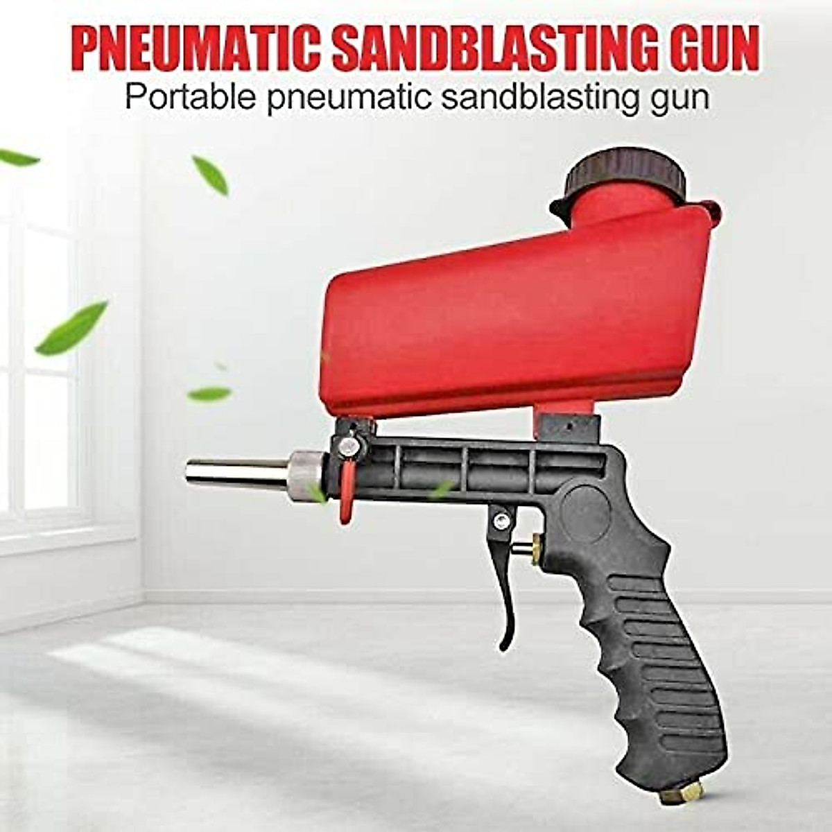 1/4” Air Sandblasting Gun Portable Handheld Sandblaster 90psi Gravity Sandblasting Gun Pneumatic Sandblaster Spray Gun Blasting Machine