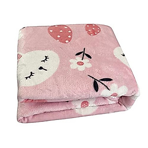 Serafina Home Easter Spring Velvet Fleece Throw Blanket: Spring Bunnies Enjoy Frolicking in The Flowers Fun, Accent for Couch Sofa Chair Bed or Dorm (Spring Bunnies)