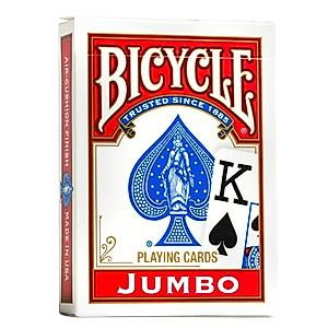 Bicycle Playing Cards, Jumbo Index, 12 Pack,Red & Blue