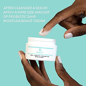 BeautyStat Probiotic 24HR Moisture Boost Cream - Daily Moisturizer Face Cream with Probiotics, Ceramides, Hyaluronic Acid for Natural Anti Aging for Dull, Dry Skin, Fine Lines, Wrinkles (1.7oz / 50ml)