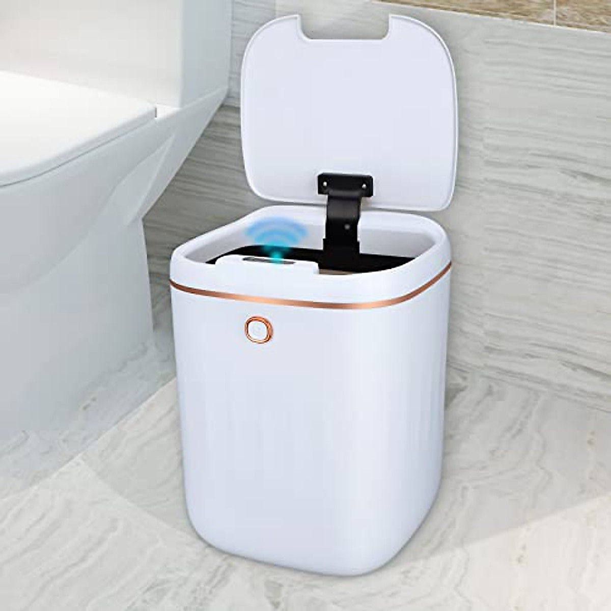 WIYYH Touchless Trash Can with Lid - 4.5 Gallon Smart Trash Can Automatic, Motion Sensor Garbage Can Trash Bin for Bathroom Kitchen Office Bedroom Restroom RV