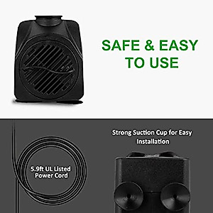 GROWNEER 550GPH Submersible Pump 30W Ultra Quiet Fountain Water Pump, 2000L/H, with 7.2ft High Lift, 3 Nozzles, 4.9 Feet Tubing for Aquarium, Fish Tank, Pond, Hydroponics, Statuary