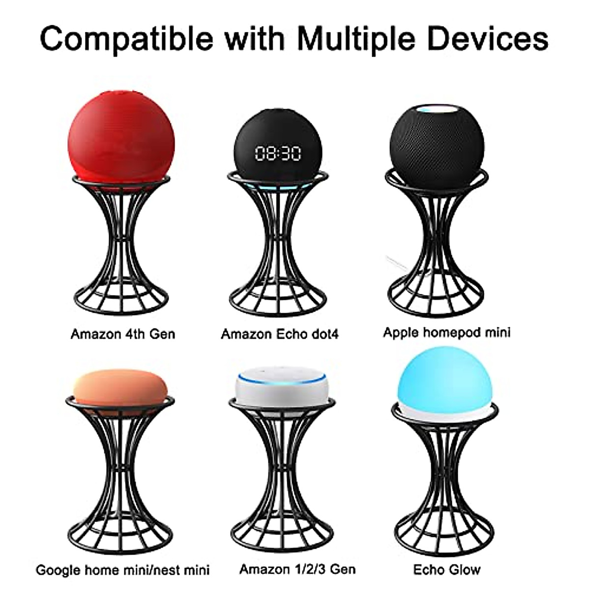 Hangcheng Smart Speaker Table Stand for Echo Dot 5nd/4rd/3th/2th Gen, Echo 4nd/3rd/2th Gen, Echo Glow, Homepod Mini and Google Home Mini/Nest Mini,Desktop Holder Protect Smart Speaker