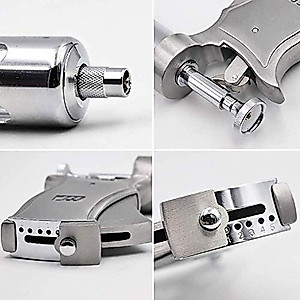 BZZBZZ Animals Injector 50ml Continuous Livestock Syringe Semi Automatic Stainless Steel Vaccination Gun Adjustable for Horse Sheep Cattle Pig Farm Equipments