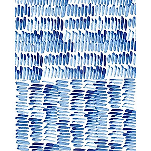 Abstract Blue No.7 Bold Geometric Shapes Wall Art Prints. Set of 4 8x10 UNFRAMED Modern Watercolor Decor. Shades of Navy, Royal, Indigo Blue & White.