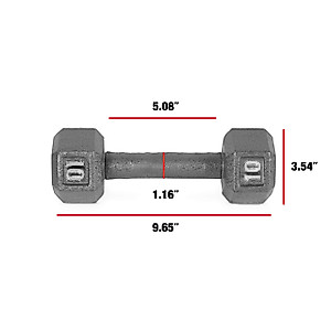 CAP Barbell Solid Hex Dumbbell, Single (10-Pound)