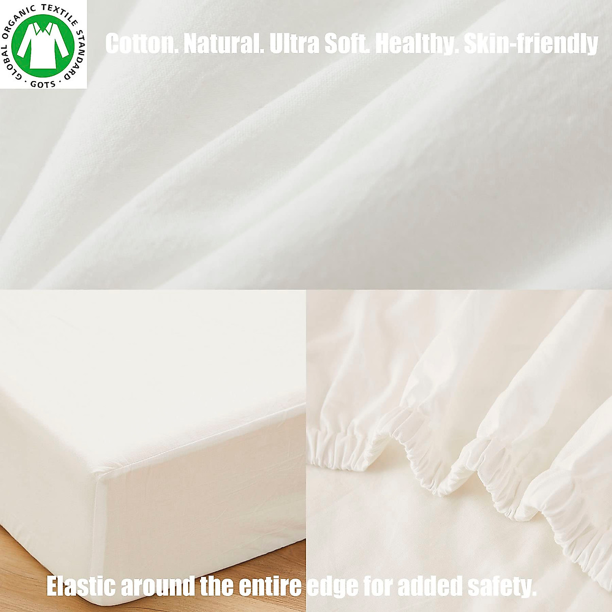 Brandream Gender Neutral Boho Bohemian Baby Girl Boy Nursery Crib Bedding Set 3 Pieces Solid White Farmhouse Chic Unisex Minimalist Tassel Fringe Macrame Cozy 100% Washed Cotton