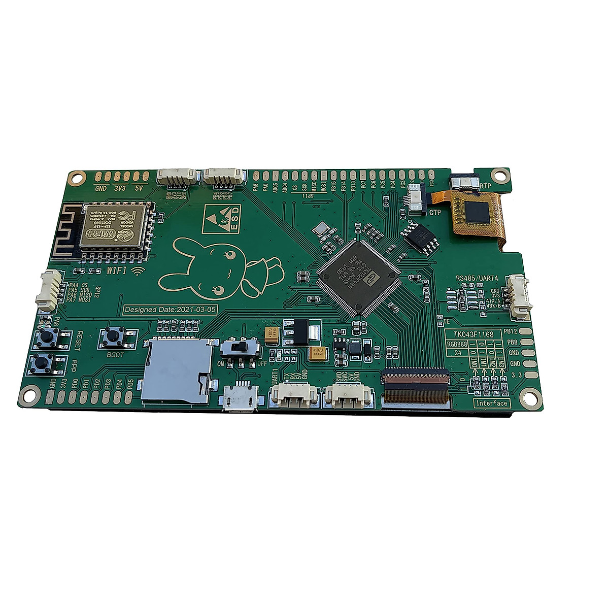 Fsuoech IPS 4.3 Inch TFT LCD Capacitive Touchscreen Development Board 800x480 ESP WiFi Internet of Things Intelligent Display M4 Board TKM32F499