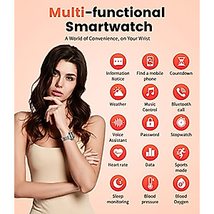 LIGE Smart Watches for Women, 1.57‘’HD Screen Fitness Watch with 21 Sport Modes/Heart Rate/Blood Pressure Monitor/Sleep Tracker, Smartwatch with Text and Call, IP67 Smart Watch for Android iOS, Silver