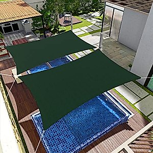 APICRED Sun Shade Sail Rectangle Canopy Awning Fabric Cloth 95% UV Block UV Resistant Heavy Duty Commercial Grade for Outdoor Patio Carport Customized 8'x12' Green