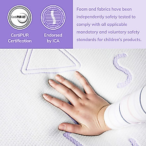 MLILY 7 Inch Twin Mattress for Kids, Memory Foam Bunk Bed Mattress with Mattress Protector in a Box Made in USA CertiPUR-US Certified, Medium Firm Trundle Cooling Gel Mattress, Purple