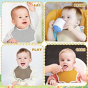 Liitrsh 10 Pcs Baby Bibs Drool Teething Muslin Bibs Adjustable with Ties Soft Absorbent Cotton Unisex Cloth Newborn Bibs Solid Colors for Toddler Infant Boys Girls Spit up
