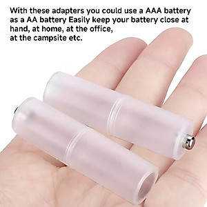 OLIREXD Transparent AAA to AA Battery Adapter Switcher, Battery Converter Cover Holder, Cell Phone Battery Case Adapter Box (8 of Pack)