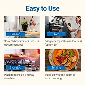 Kamsah Hand Made and Hand Painted Tagine Pot | Moroccan Ceramic Pots For Cooking and Stew Casserole Slow Cooker (Large, Supreme Bohemian Blue)