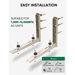 Plusluck Mini Split Wall Mounting Bracket, for 7000-12000 BTU, Support up to 330 lbs, Mini Split Bracket Outdoor, Air Conditioner Universal and Heat Pump Systems