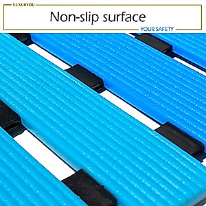LuxurYou Non Slip Bathtub Mat | Double-Layered Shower Floor Mat with Suction Cups | EZ-Dry Construction | Non-Toxic, BPA, Latex, Phthalate, PVC Free (Wave)