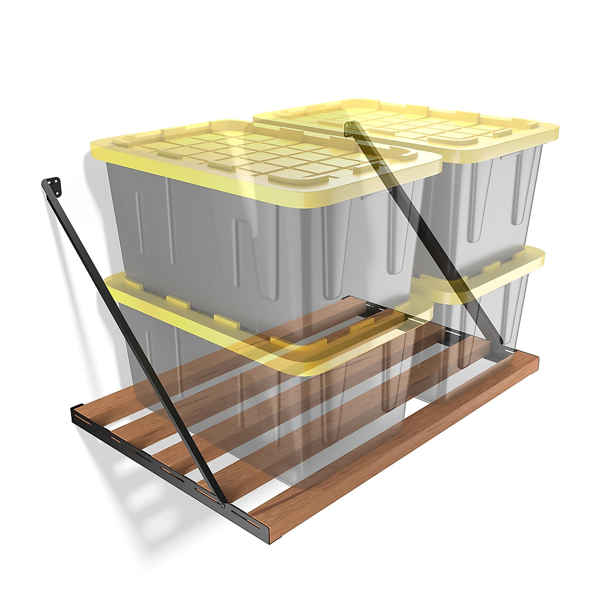 Koova Universal Garage Shelving Kit - Heavy-Duty, Easy Install, Customizable, 600 lbs. Support, Made in USA, Maximize Storage, Reclaim Floor Space