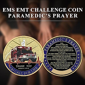 Medical Services EMT/EMS Challenge Coin Paramedic's Prayer Thank You Coin