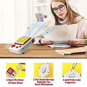 MONTENMIN Portable Mini Fan Rechargeable Battery-Operated Handheld Fan with Adjustable Lanyard, 3 Speeds Vertical Air Flow Personal Desk Fan with Aromatherapy Pad for Kids Home Office Outdoor Travel