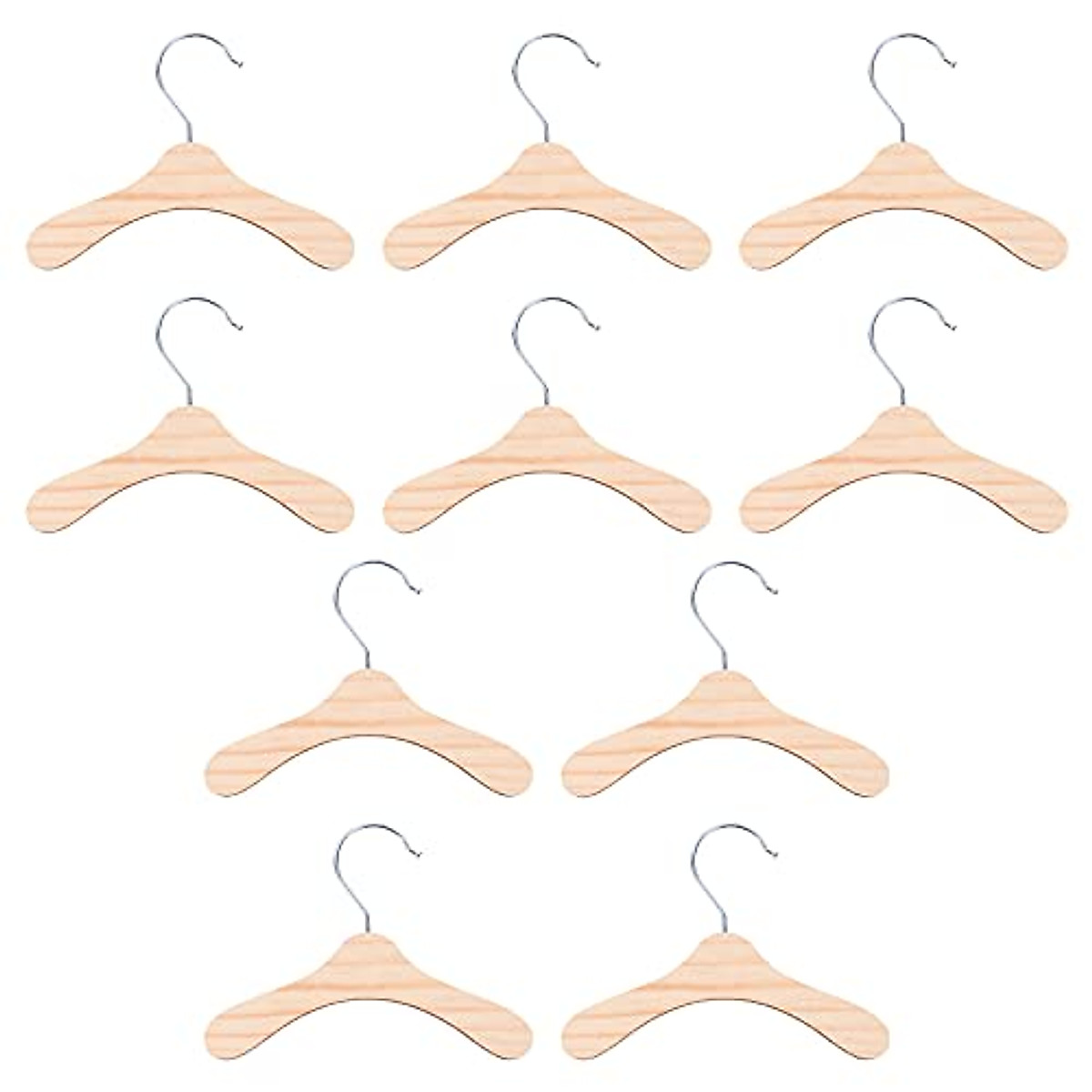 NUOBESTY 10pcs Wood Standard Hangers Dog Clothes Hangers Wooden Clothes Hangers Coat Trouser Slack Jeans Skirt Shorts Scarf Pant Hangers - 5.5 x 5.5inch