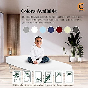 Cot Sheet 30" x 80" x 9" for Camping - 2 Piece Cot Fitted Sheet - Narrow Twin/Camp Rvs Bunk/Guest Beds/Camping Cot/Travel Trailers/Spilt Queen Bed, White Solid