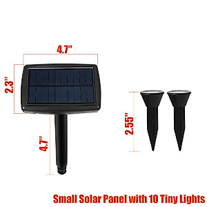 Luwint Solar Pathway Ground Lights, Waterproof LED Solar Garden Landscape Lighting Outdoor Spotlights, 10 Pack Tiny Lights in 1 Solar Powered Panel