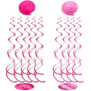 30 Pieces Spa Day Hanging Swirl Decorations, Makeup Party I Love Spa Sign Foil Swirls Ceiling Decor Cutout Card for Girl Women Nail Birthday Theme Party Baby Shower Supplies