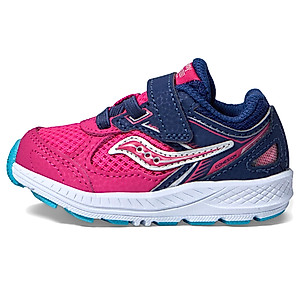 Saucony Cohesion 14 Alternative Closure Jr Sneaker, Pink/Navy, 10 US Unisex Little Kid