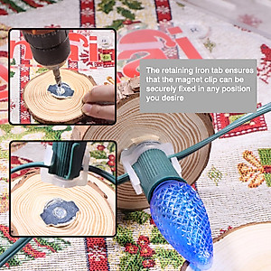 Aniai Extra Strong Magnetic Christmas Light Clips,Thicker Square Nickel-Plated Magnet Clips,Hang Hooks for Outdoor Christmas String Light/3m Light/Strip Light/C9 Holiday Lighting Sockets,100pcs