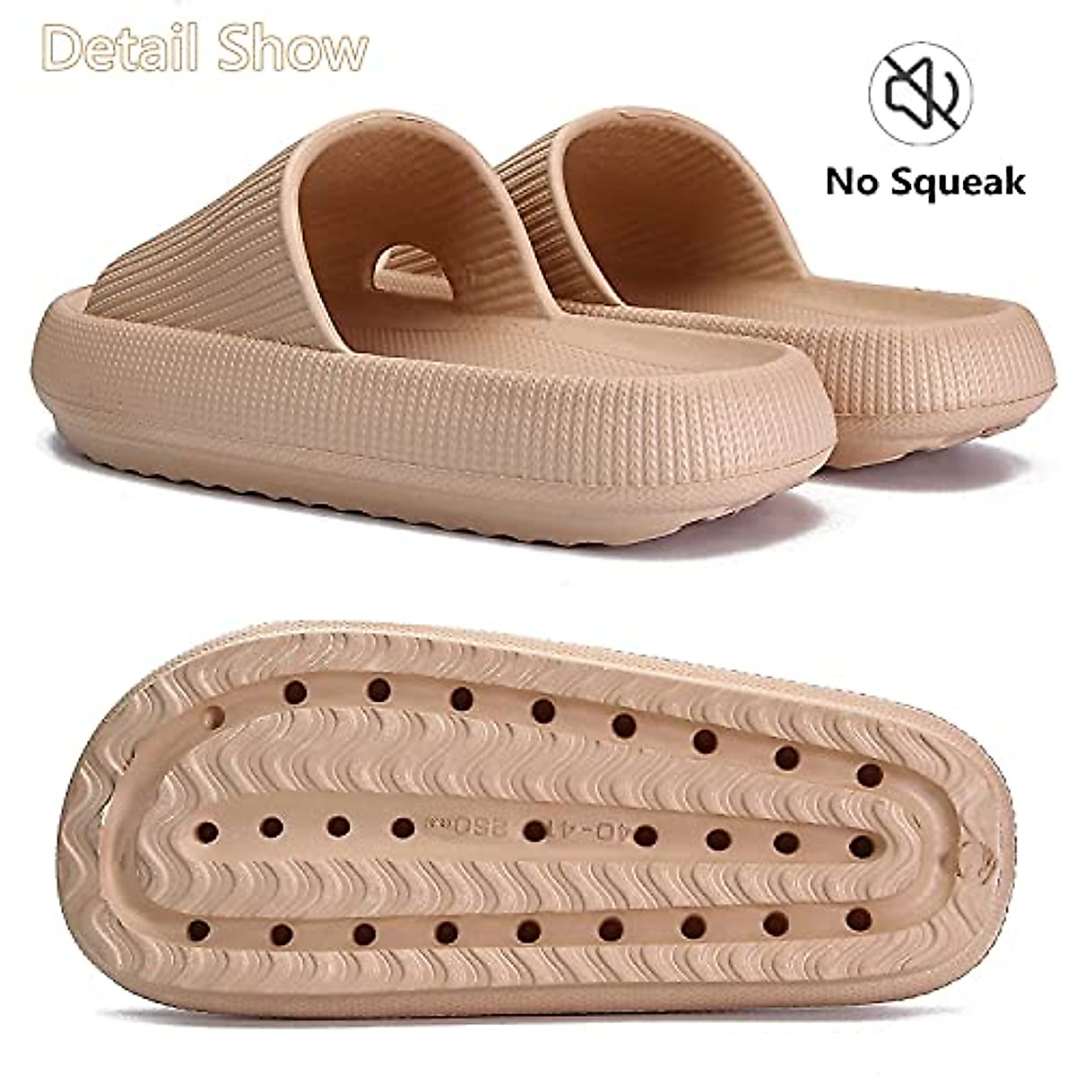 sharllen Pillow Slippers, Super Soft Massage Shower Foam Bathroom Slipper, Non-Slip Quick Drying Open Toe Thick Sole Sandals for Women and Men, Comfortable Soft Home Indoor Slipper