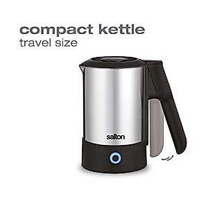 Salton JK2035 Stainless Steel Travel, 600 ml Electric Kettle, Silver