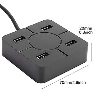 Docking Station, Black USB Hub, Hub, USB3.0 High Speed Transmission for Keyboard U Disk for Mouse Card Reader(Black)