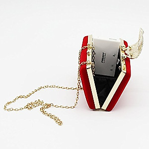 Generic Womens Evening Cocktail Wedding Party Handbag Clutch Purse Wallet, Red, 16x9x5cm