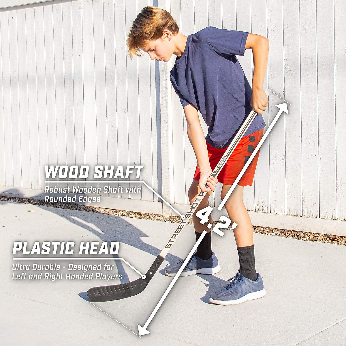 GoSports Street Hockey, Choose Between Street Hockey Goal Set with Sticks, or Street Hockey Sticks (2 Pack)