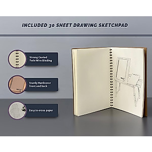 Morvat Bamboo Folding Laptop Lap Desk with Tilting Surface & Magnetic Drawer, Adjustable Writing Table & Bed Tray for Bedroom, Office & Couch, Holds Books Phones & Tablets, Includes Drawing Sketchpad