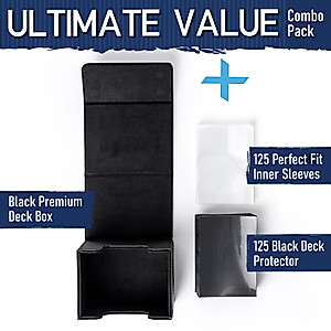 MTG Deck Box (Black) | 100 Card Deck Box Kit - Includes Inner and Outer Sleeves. Yugioh Deck Box. Ultra Compatible Pokemon Deck Box. TCG Pro Deck Box MTG. MTG Commander Deck Box. Magic the Gathering.