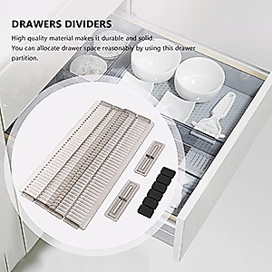Sudemota 8 PCS Adjustable Drawer Dividers DIY Cabinet Partition Divider for Clutter Kitchen Cutlery Organizer Separator
