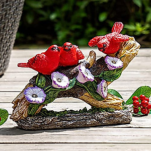 GIGALUMI Cardinal Birds Garden Statue Solar Lights, Outdoor Cardinal Menmorial Statues Gifts Decorative Waterproof LED Solar Cardinal Lights Figurine, Garden Ornament Gift Outdoor Lawn, Yard Decor