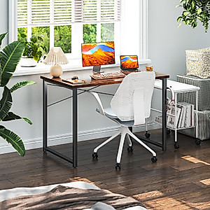 Coleshome 40 Inch Computer Desk, Modern Simple Style Desk for Home Office, Study Student Writing Desk, Vintage