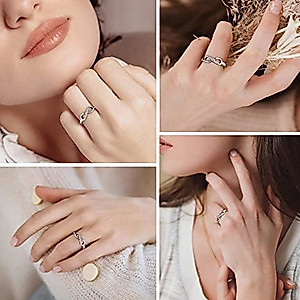 Suplight 925 Sterling Silver Cubic Zirconia Infinity Ring for Women Size 7