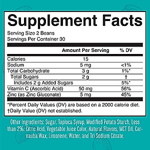 MaryRuth's Kids Immune Support Vita-Beans | Zinc and Vitamin C | Overall Health & Immune Support for Kids Ages 4+ | Children's Immunity Vitamins | Vegan | Non-GMO | Gluten Free | 60 Count