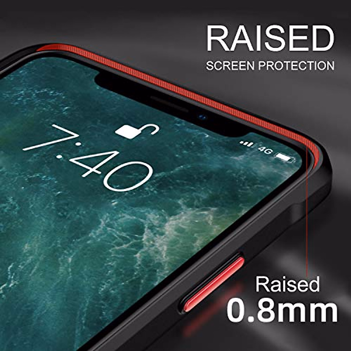 TENOC Phone Case Compatible for iPhone 7 Plus & iPhone 8 Plus Case, Clear Back Cover Bumper Cases for 7 Plus/ 8 Plus 5.5-Inch, Black