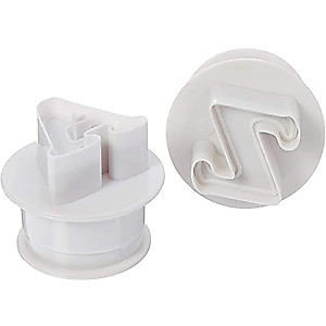 Ateco 5870 Alphabet Fondant Plunger Cutter and Embosser 26-Piece Set, White