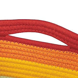 Kriitools 3-Pack Rainbow Storage Basket Bins for Shelves,Woven Storage Baskets for Towel, Durable Cube Storage Bins Skin-friendly Cotton Rope Baskets for Storage