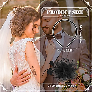 WLLHYF Fascinators Hat, 1920s Fascinators Hats for Women Flower Mesh Feathers Hair Clip Tea Party Hats Feather Headband (Black)